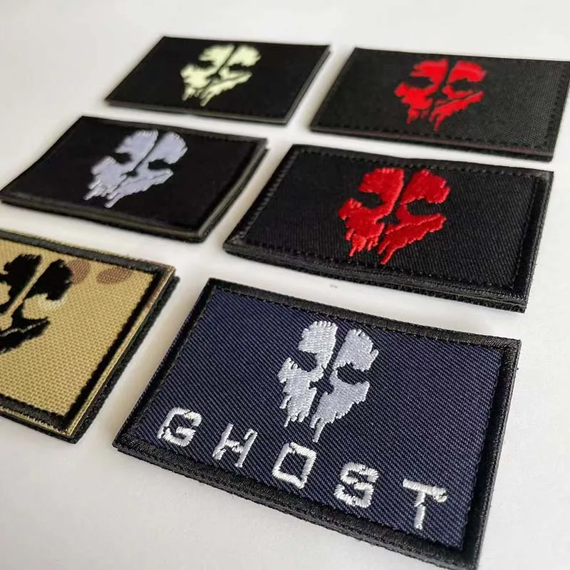 8*5CM Ghost Mask Fabric Emblemen Embroidered Applique Hook And Loop ...