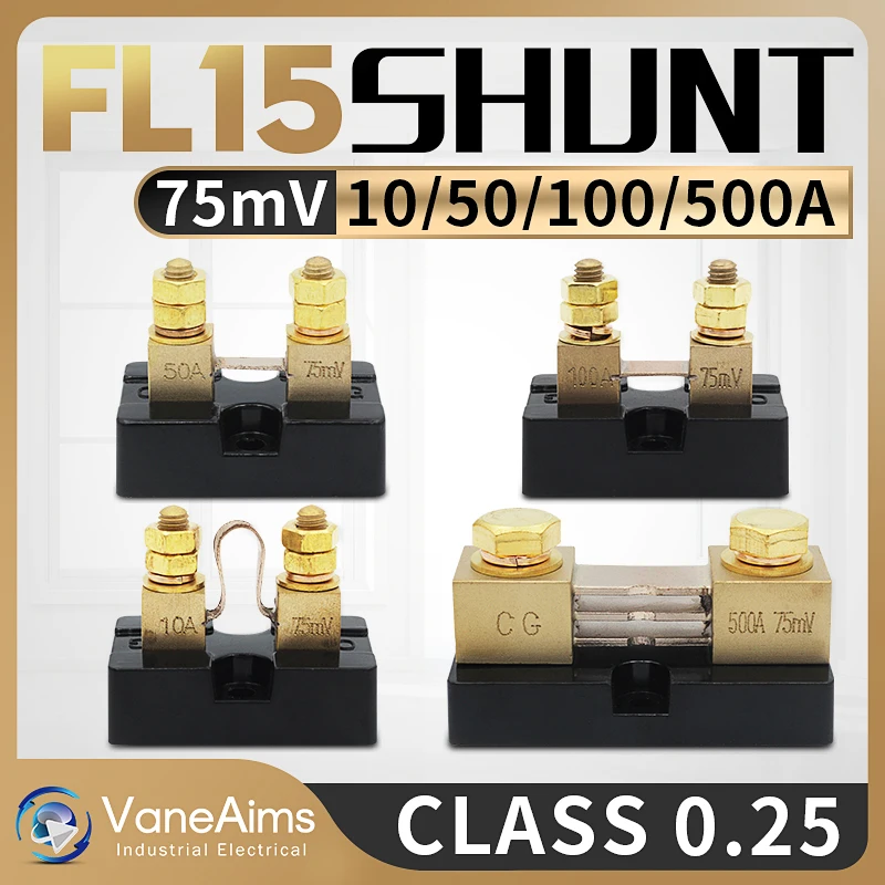 FL-15 DC Current Meter Shunt VaneAims 5A 10A 20A 50A 75A 100A 300A 400A 500A 600A 50mV 75mV ...