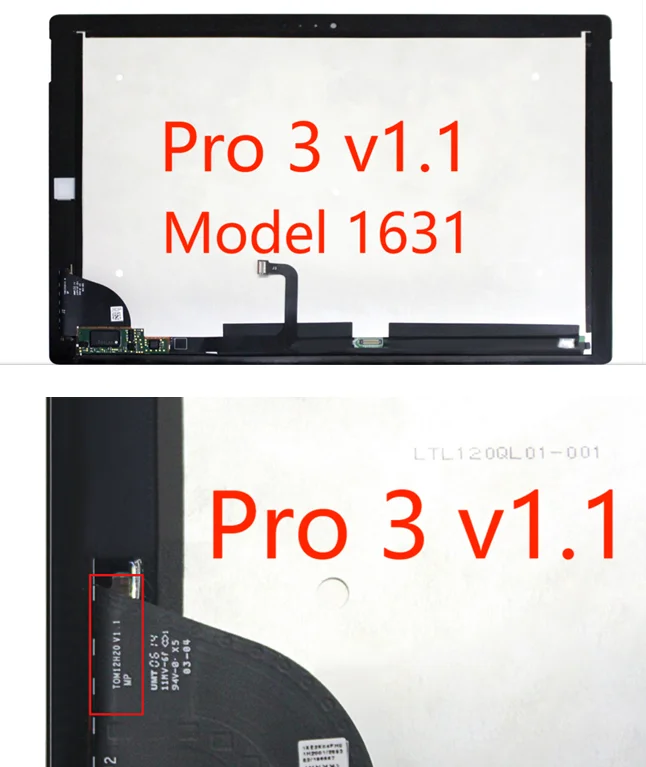 12.3'' LCD Screen Touch Digitizer Assembly for Microsoft Surface Pro 3 1631 v1.1 Pro 4 1724 Pro ...