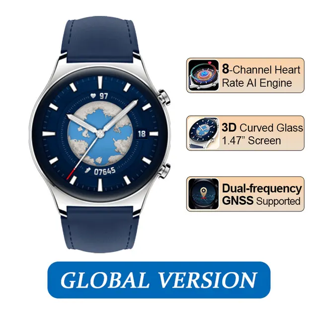 HONOR Watch GS 3 Global Version 3D-Curved Glass SmartWatch 1.43"AMOLED ...