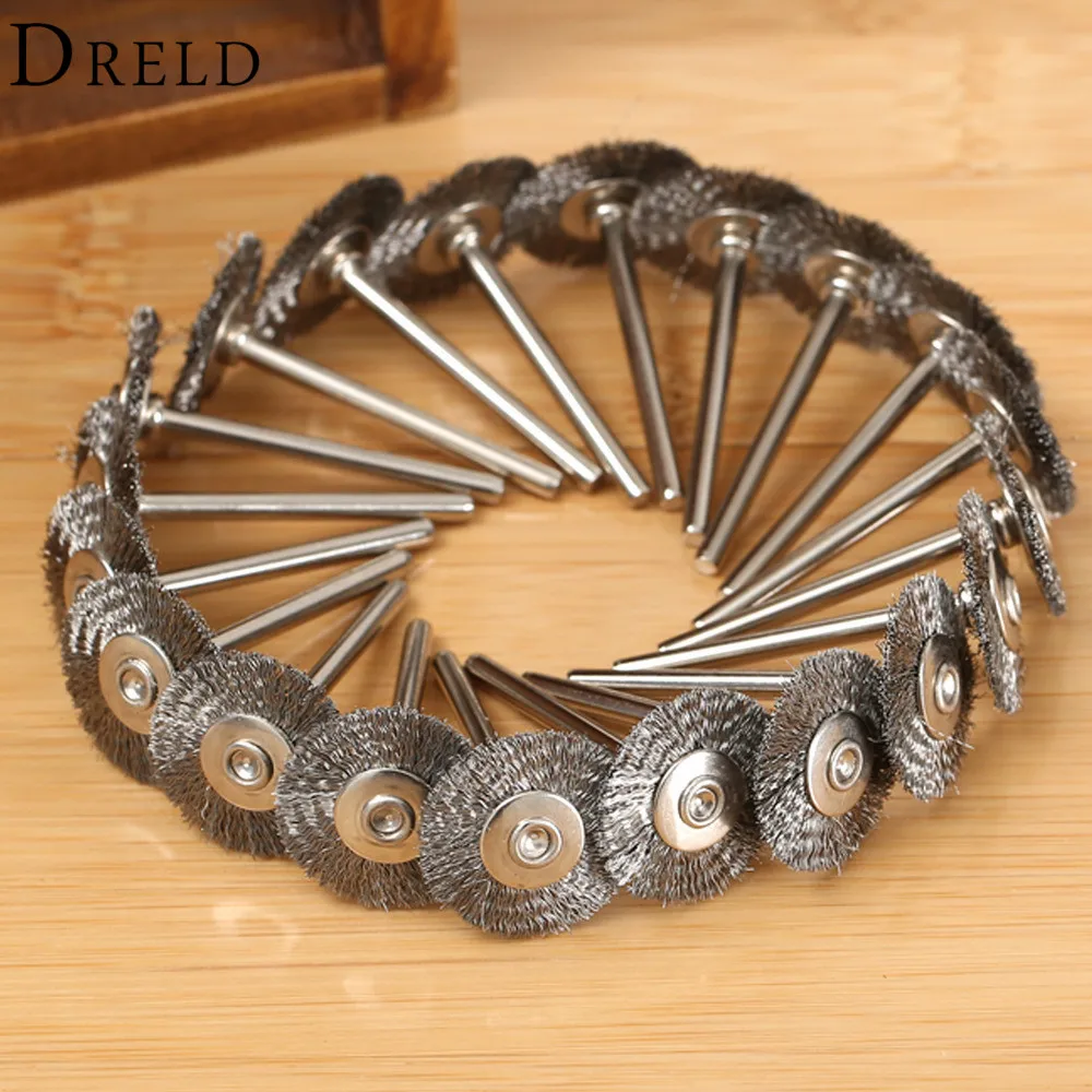 10Pcs Dremel Accessories 22mm Steel rotary brush dremel Wire wheel ...