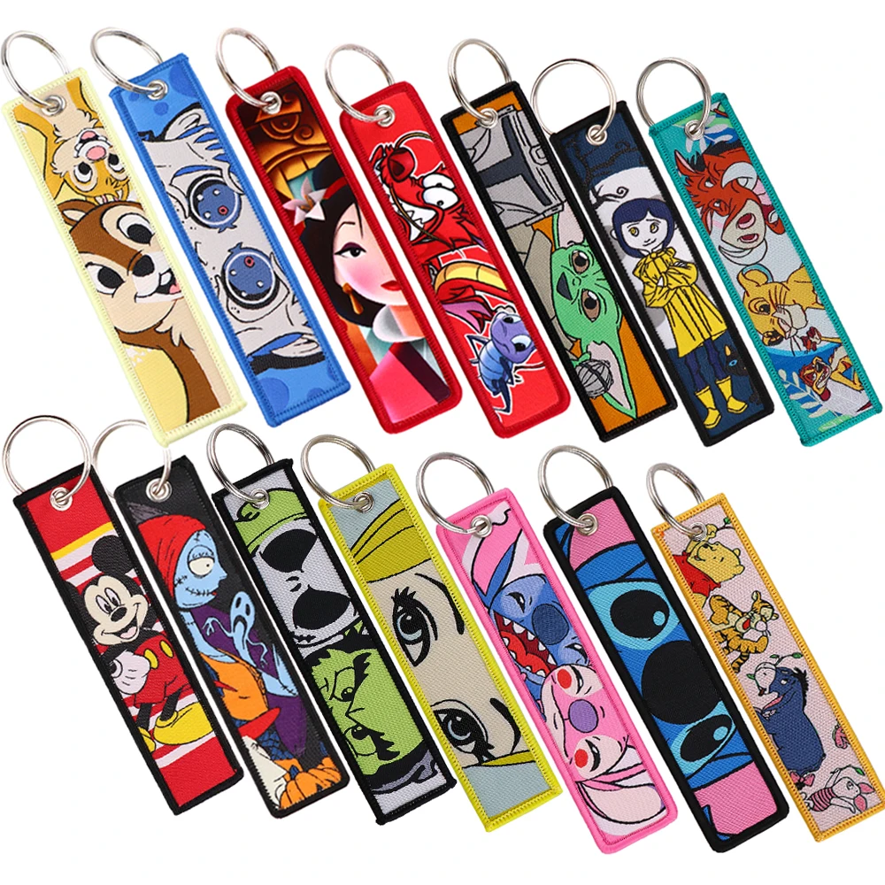 Stitch-Cartoon-Key-Tag-Cute-Embroidered-Key-Fobs-Keychain-For ...