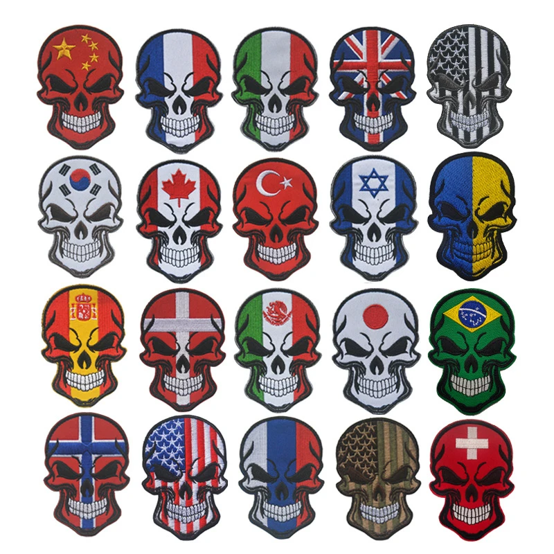 3D-Flags-of-The-World-Skull-Skull-Armband-Punisher-Flag-Patch-USA-Spain ...