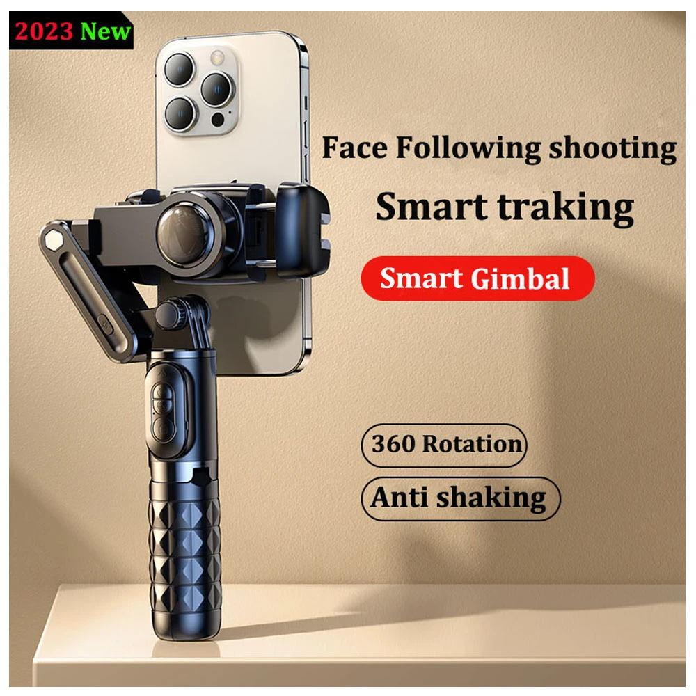 Smart Handheld Gimbal 360 Rotation Face Following shooting Smartphone Stabilizer Tripod Gimbal ...