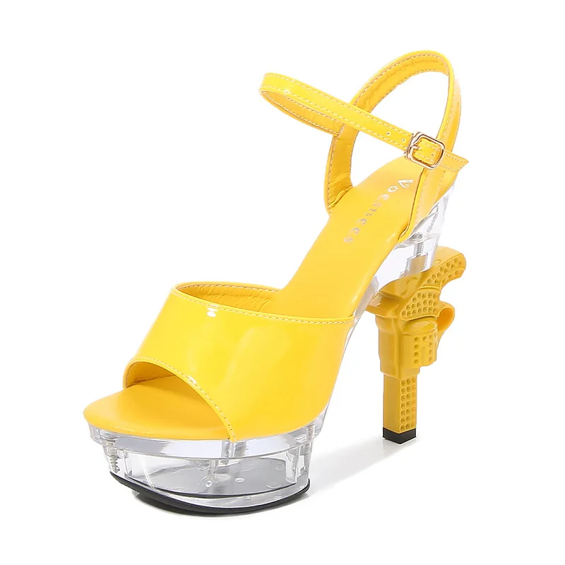 Gold High Heels With Guns