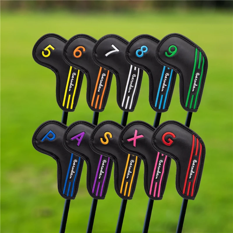 Striped Numbers Golf Iron Head Covers Iron Headcovers Wedges Covers ...