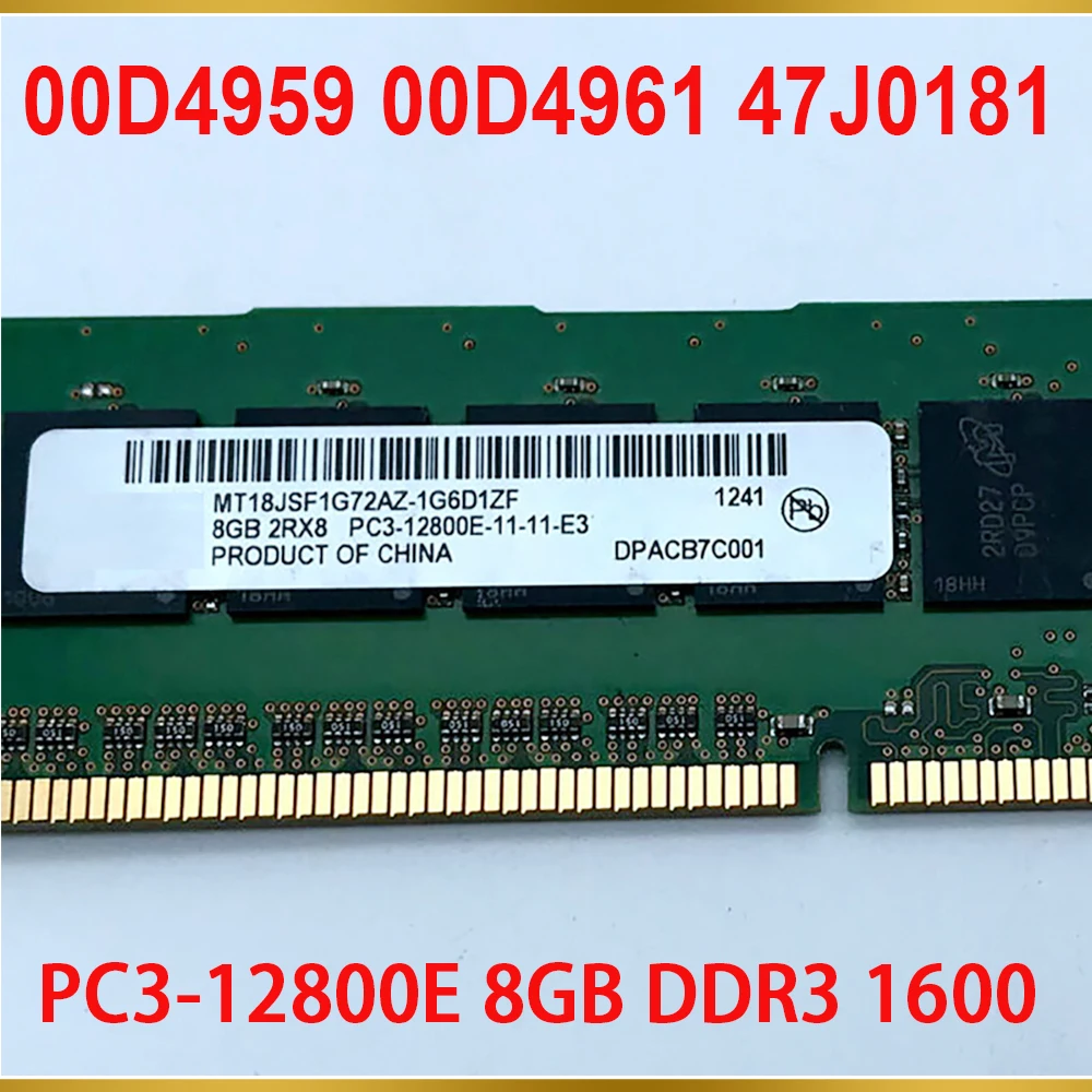 1PCS-Server-Memory-For-IBM-RAM-00D4959-00D4961-47J0181-PC3-12800E-8GB ...