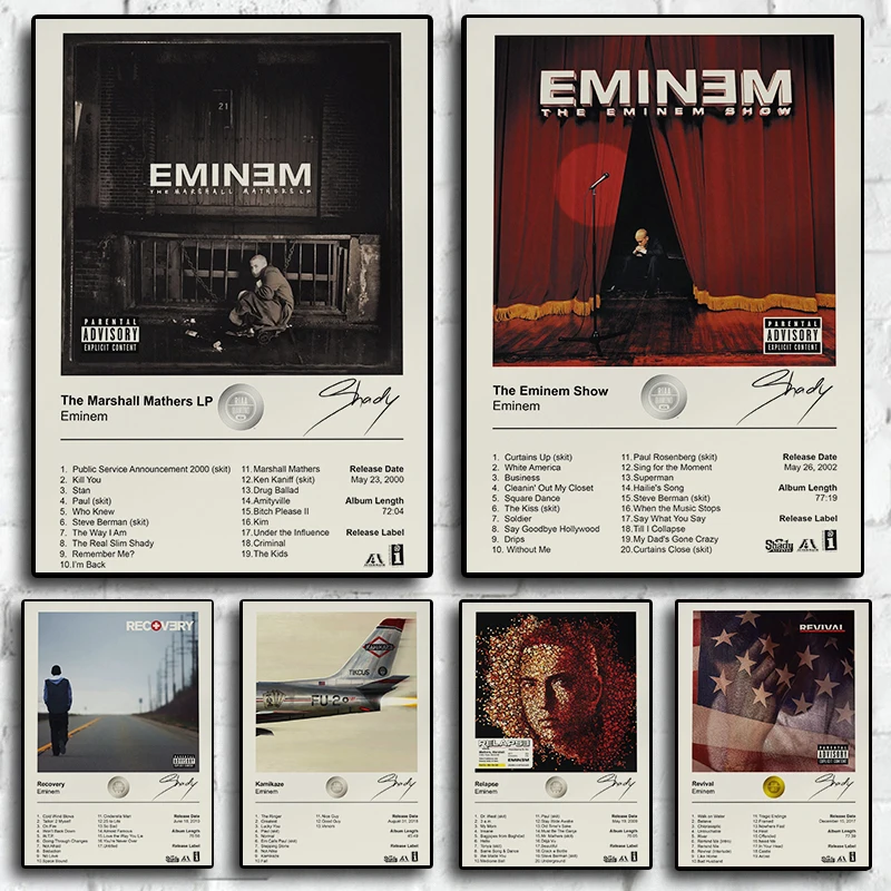 Music-Album-80s-Star-Eminem-Art-Hip-Hop-Rap-Retro-Pictures-for-Living ...