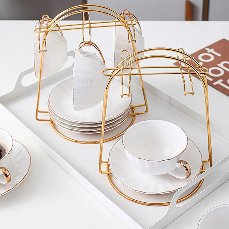 Golden-Coffee-Cup-Drying-Rack-Stand-Tabletop-Bottle-Rack-Water-Drainer ...