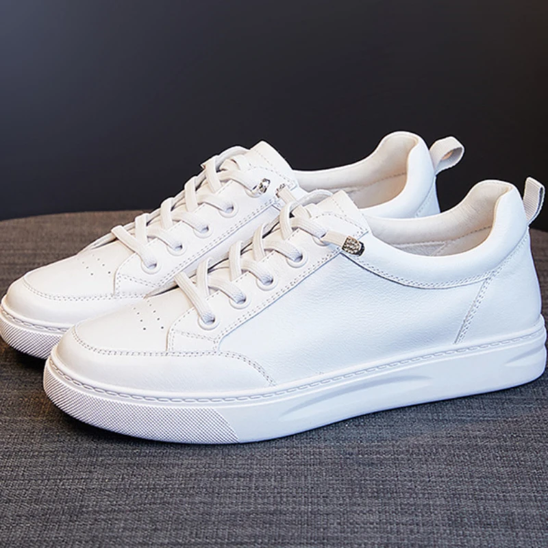 Genuine-Leather-Women-s-Little-White-Shoes-Sports-Board-Versatile ...