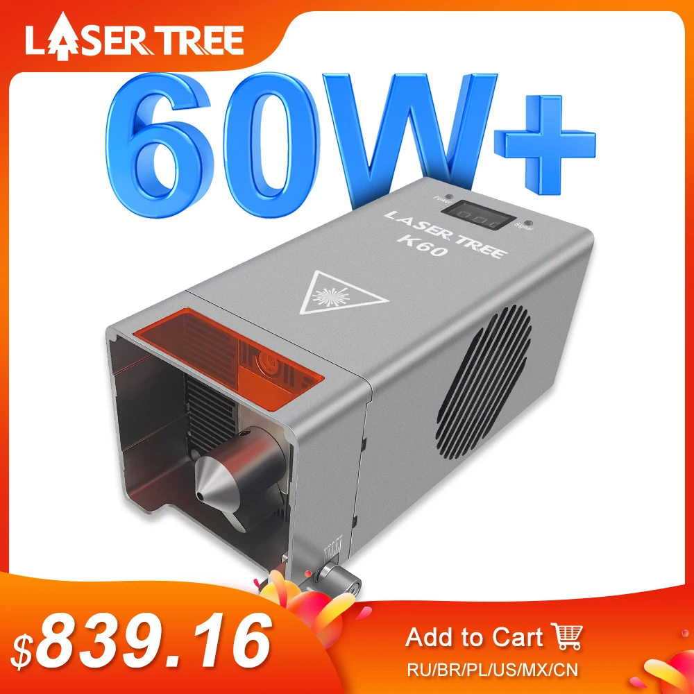 LASER-TREE-K60-Laser-Module-60W-Optical-Power-with-Air-Assist-12pcs ...