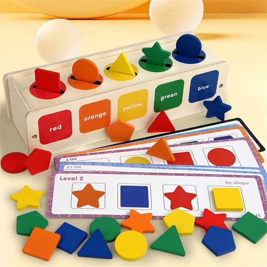Montessori Puzzle Color Shape Sorting Box Learning Eudcation Montessori ...