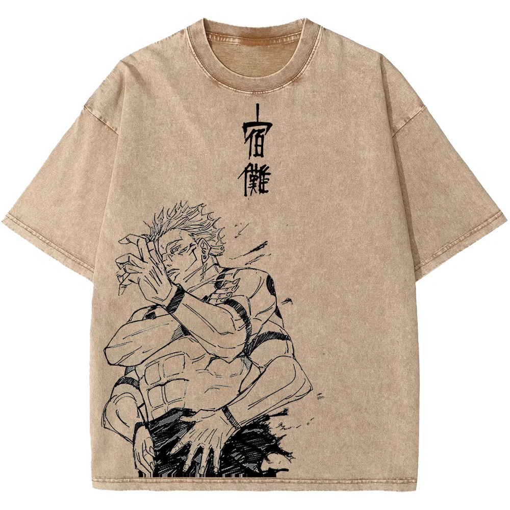 Men-Fashion-Sand-Color-T-shirt-Harajuku-Streetwear-Anime-Graphic-Print ...