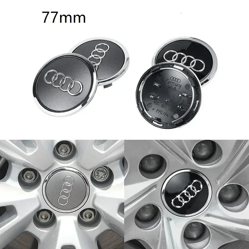 4pcs 77mm Car Styling Wheel Center Cap Hub Covers Badge For Audi A3 A4 ...
