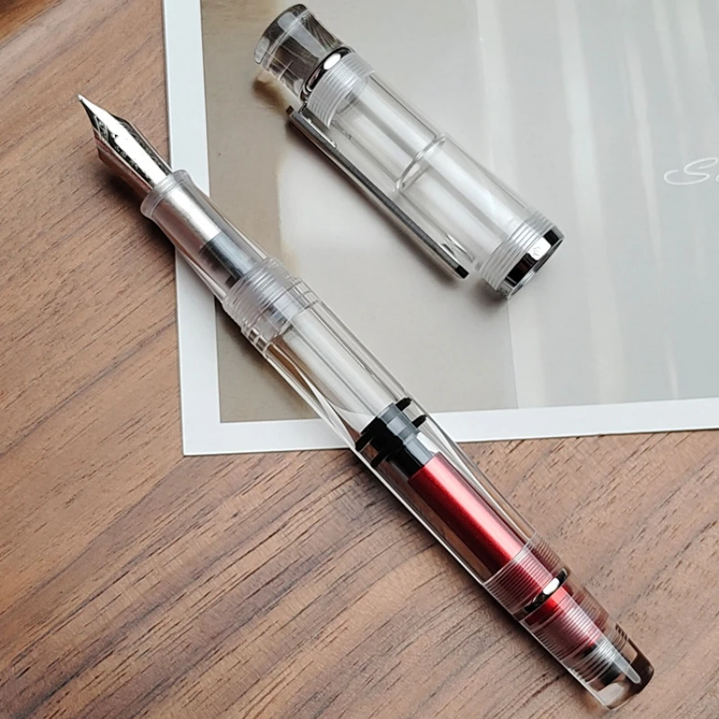 PENBBS 495 Resin Transparent Piston Ink Absorption Fountain Pen Fine ...