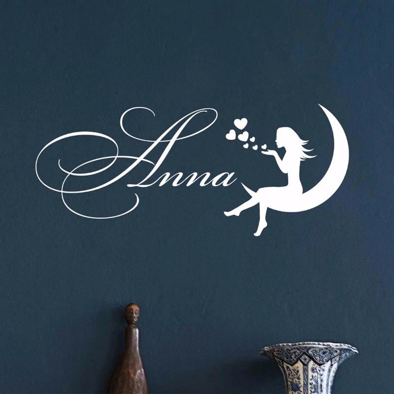 Girls-Personalized-Name-Wall-Sticker-Beauty-Room-Decoration-Vinyl-Art ...