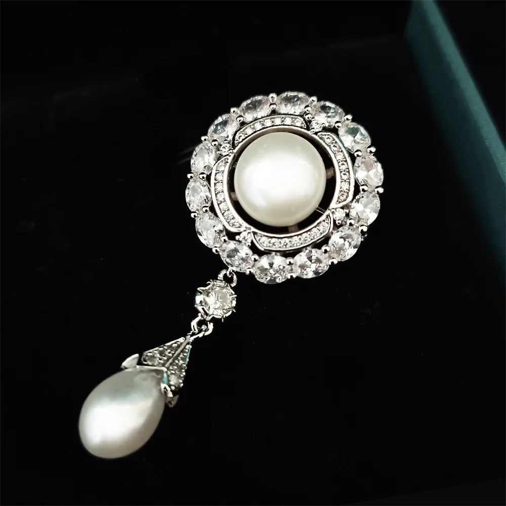 OKILY-Vintage-Palace-Style-Brooch-Pendant-Dual-use-Zirconia-Freshwater ...