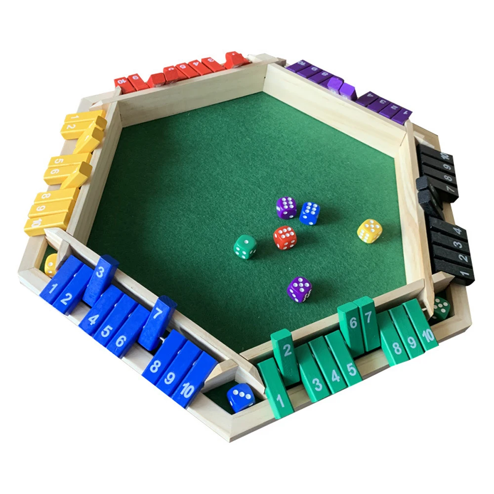 1-6-Players-Shut-The-Box-Dice-Game-Wooden-Board-Table-Math-Game-with-6 ...