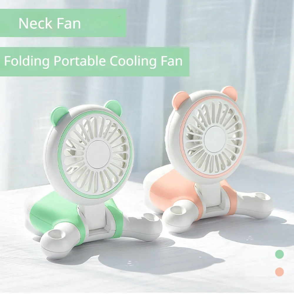 Eary-2000mAh-Cute-Bear-Portable-Mini-Neck-Fan-Cooling-Fan-Rechargeable ...