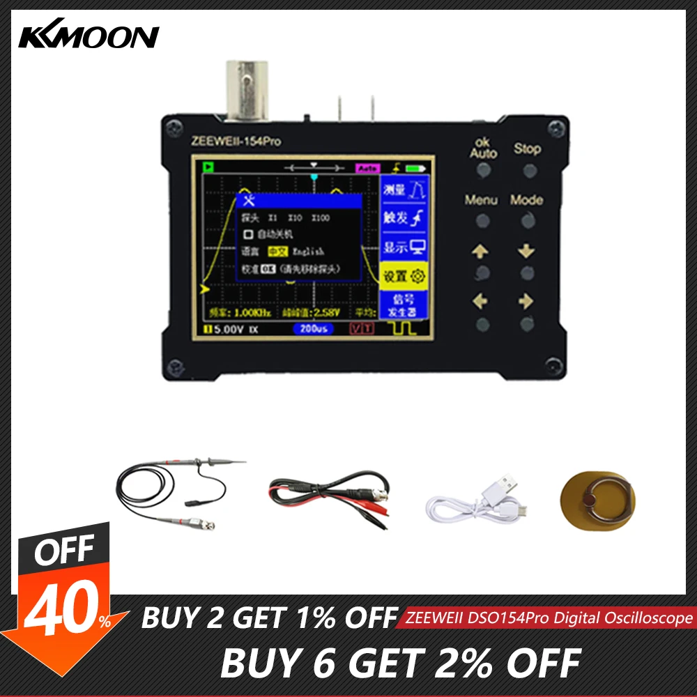 Zeeweii Dso154pro 2.4-inch Screen Digital Oscilloscope 18mhz Analog ...