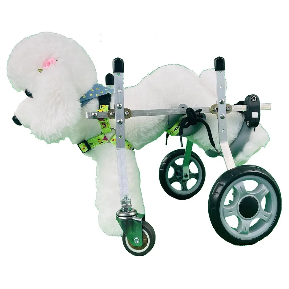 Four-Wheel-Dog-Wheelchair-Aluminum-Teddy-Limbs-Pet-Disability-Training ...