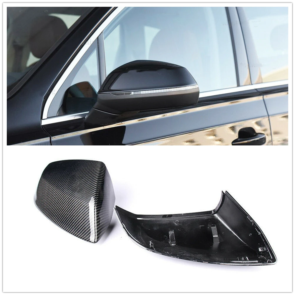 Carbon-Fiber-Mirror-Cover-Car-Door-Side-Rear-View-Case-Reverse-Cap ...