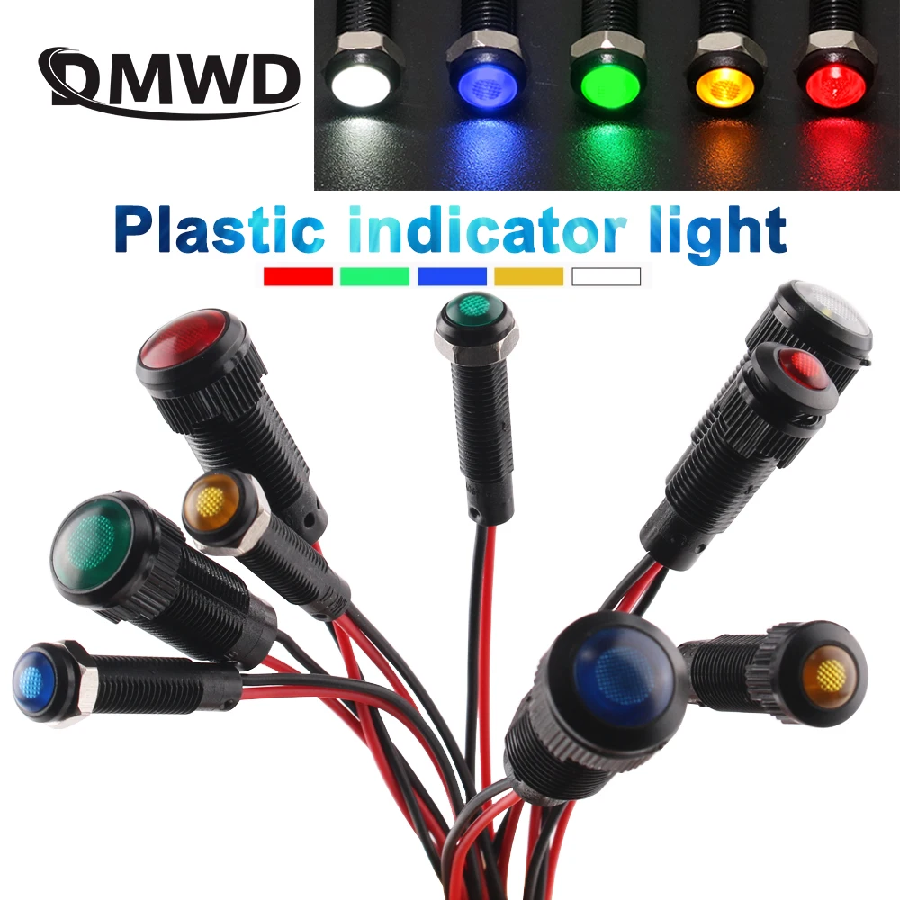 6mm-8mm-10mm-12mmlastic-LED-Waterproof-Black-Indicator-Light-Signal ...