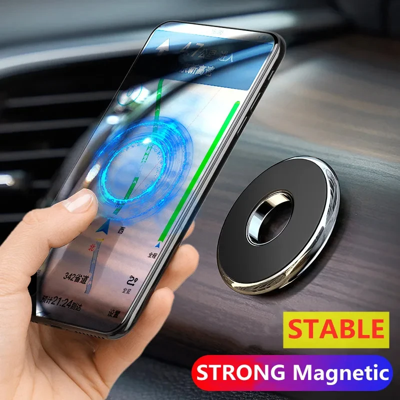 Magnetic-Car-Phone-Holder-Round-Metal-Strong-Magnet-GPS-Cellphone-Car ...