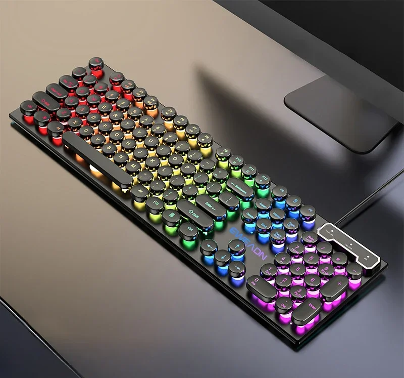 Mechanical-Feel-Keyboard-GX30-Keyboard-Wired-RGB-Punk-Gaming-Office ...