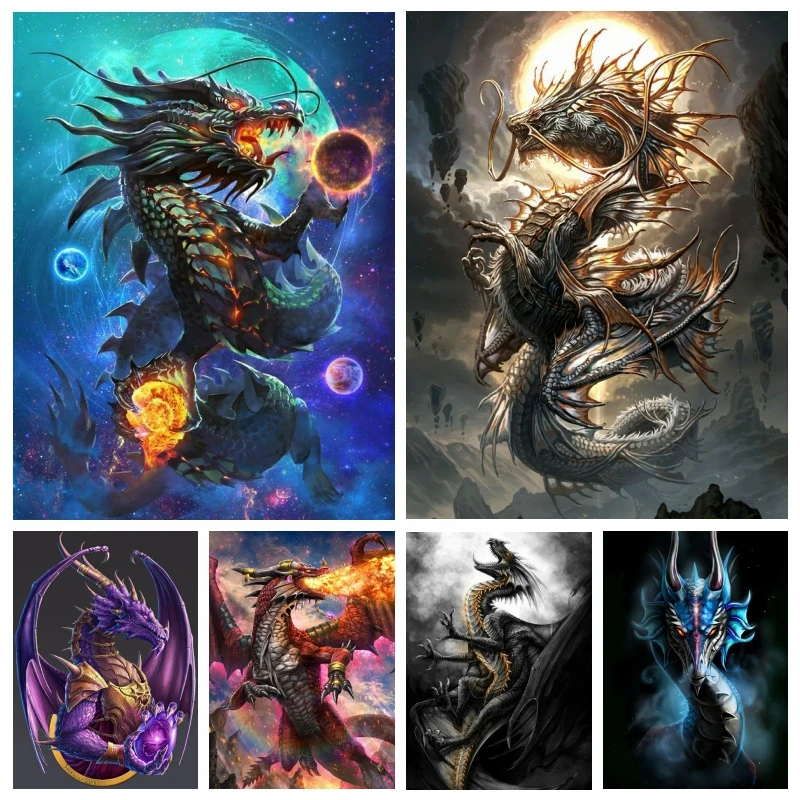 5d-Full-Sqaure-Diamond-Painting-Dragon-God-Beast-Western-Ancient ...