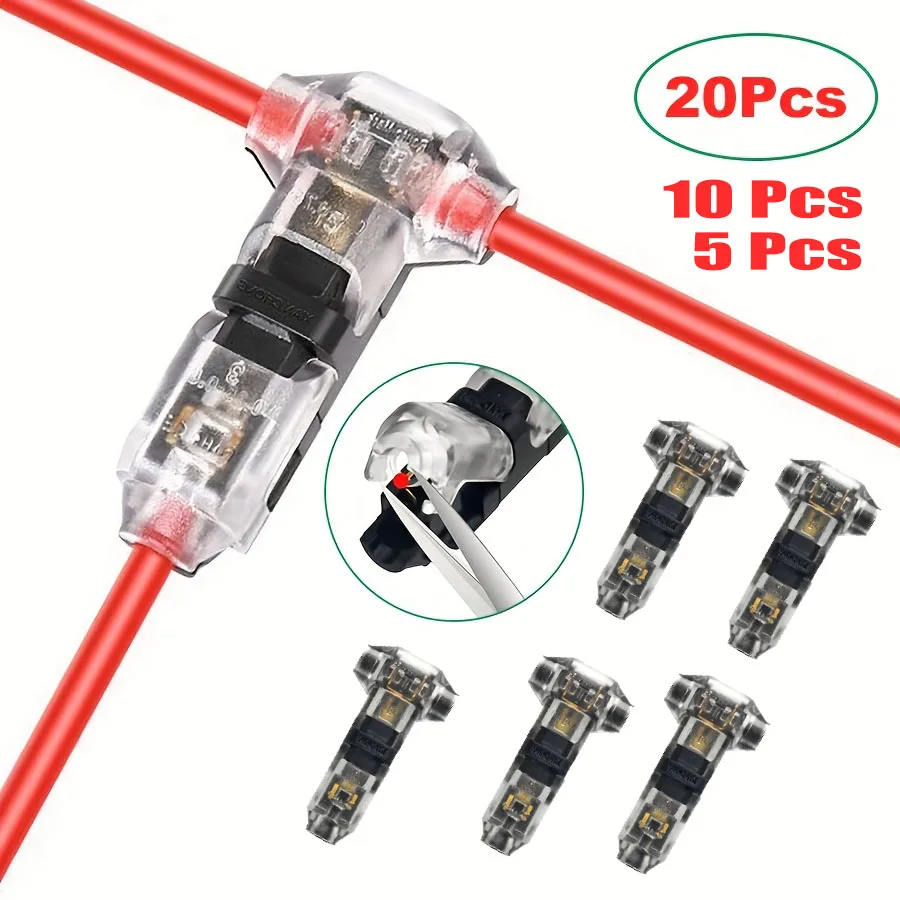 5/10/20 Pieces T1 Quick Connect Wire Connectors - 1 Pin 1 Way ...