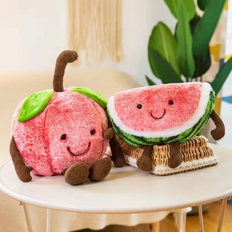 Creative-fruit-plush-toy-watermelon-doll-Cherry-Doll-Apple-Doll-Claw ...