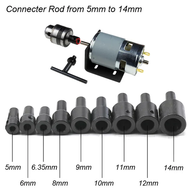 Mini Electric Drill Chuck 1.5-10mm Mount B12 Taper Connector Rod Motor ...