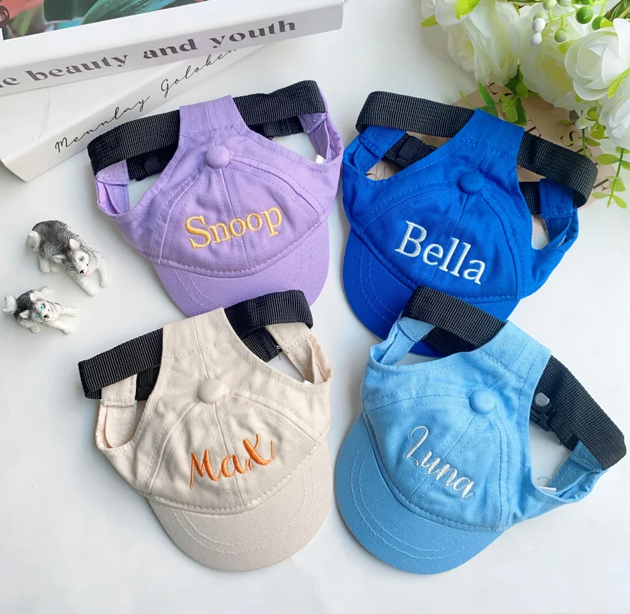 Custom Cap For Dog with Name, Cute Sun Cap for Dogs, Custom Embroidered ...