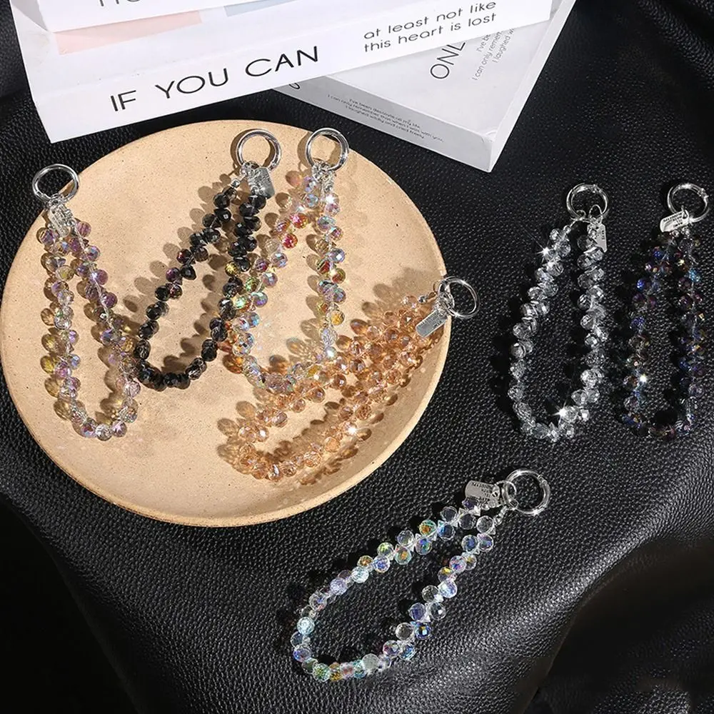 Stylish Glitter Crystal Bead Pendant Transparent Detachable Wrist ...