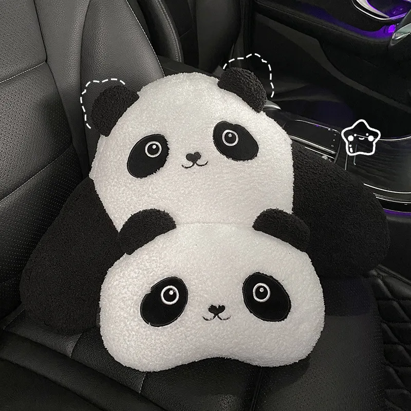 Dull-Panda-Car-Headrest-Waist-Plush-Cartoon-Cute-Neck-Pillow-Pillow ...