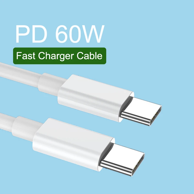 Double Head Type C Cable Pd 60w Fast Charging Usb C Cable Dual Typec ...