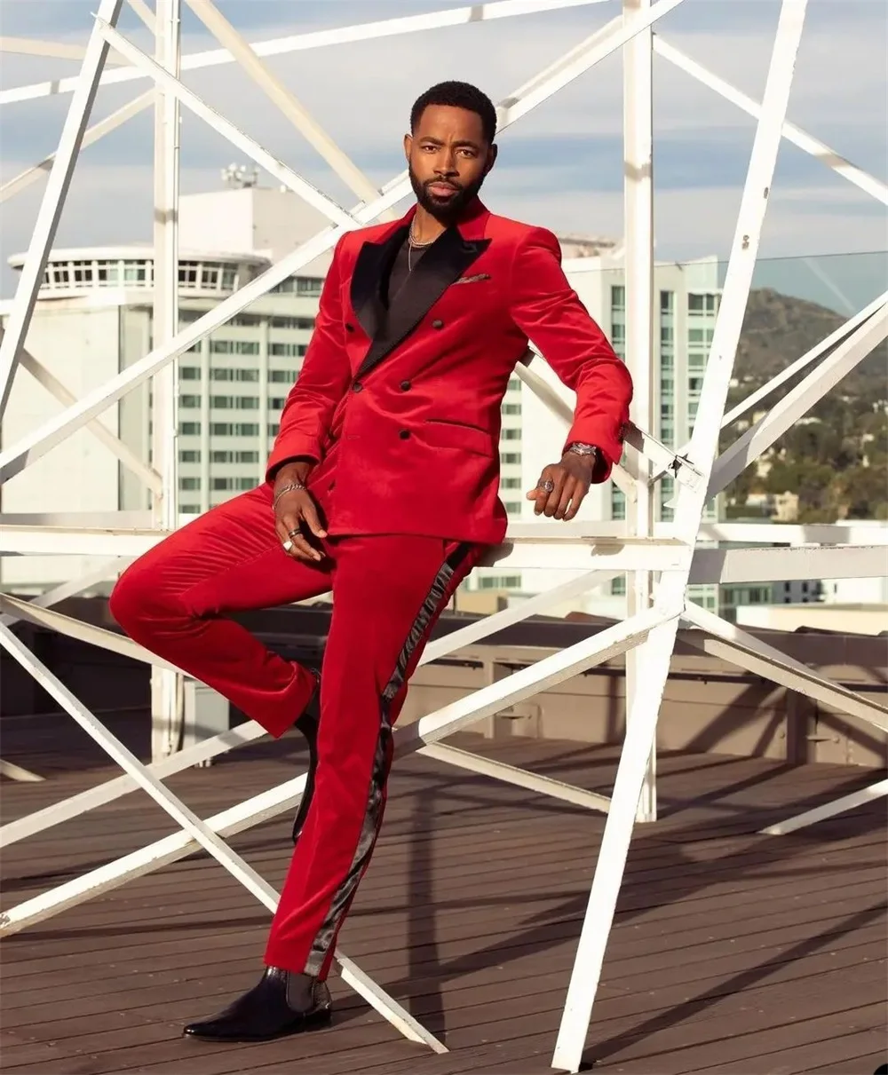 Fashionable Men Red Suits