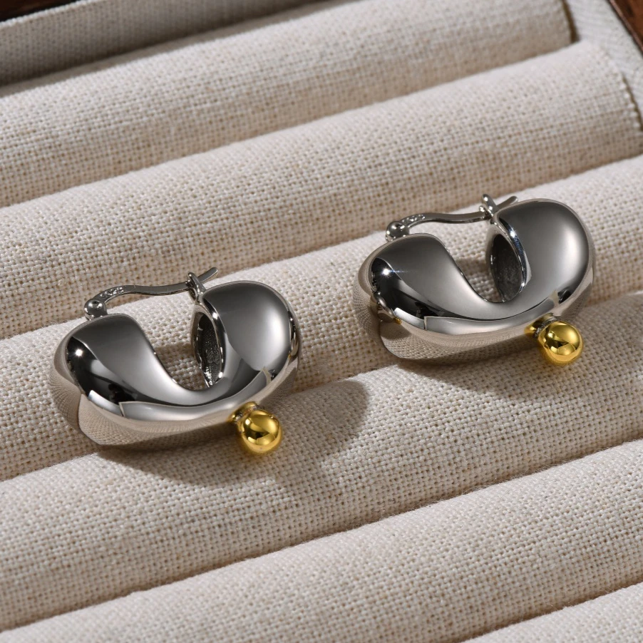 Europe Fashion Gold Silver Simple Earring Woman Charm Gift Jewelry ...
