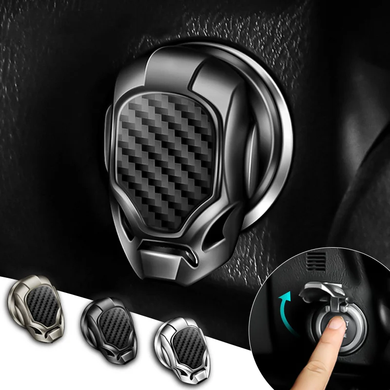 Car Ignition Start Switch Protective Cover Onekey Start Stop Button ...