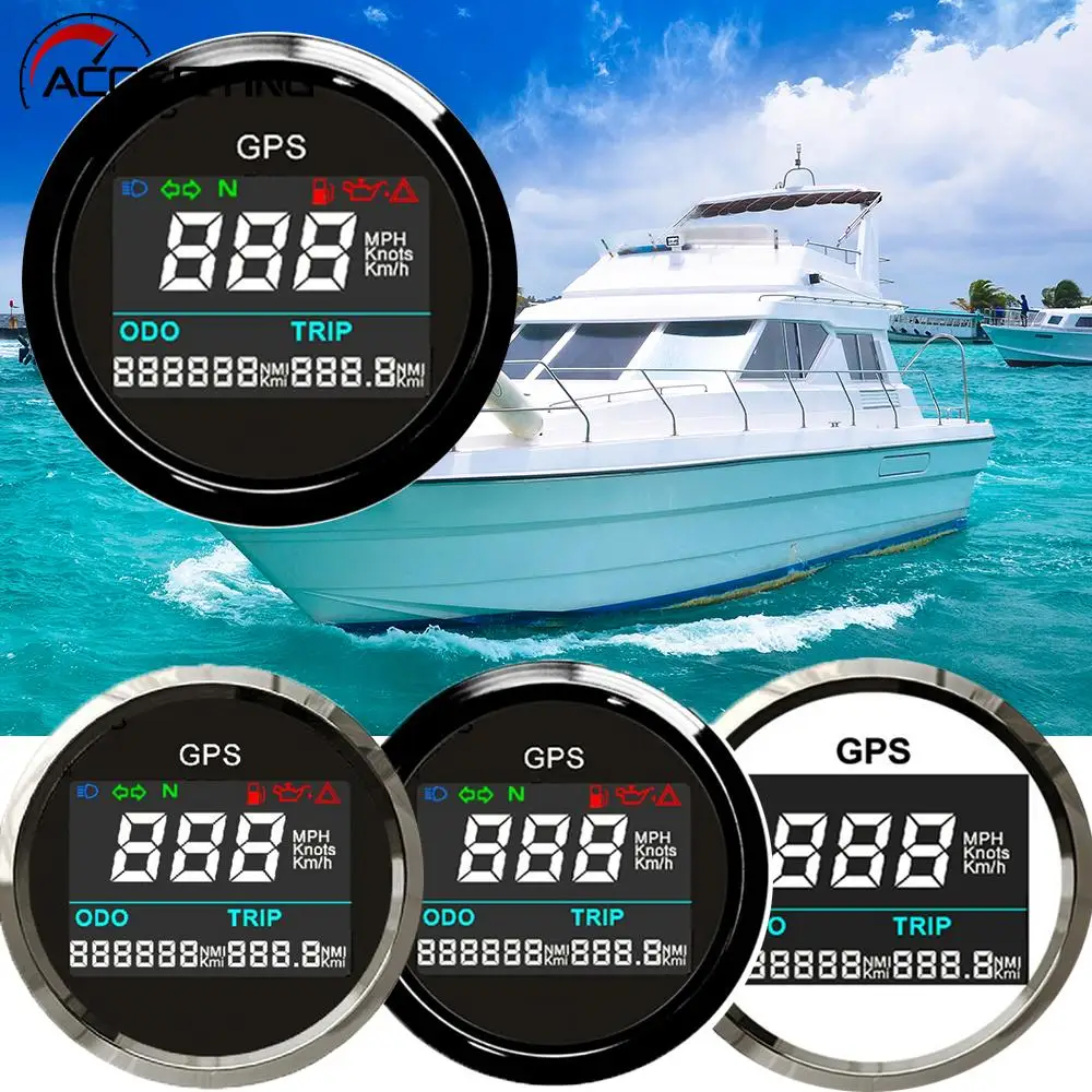 52mm Digital Gps Speedometer Adjustable Trip Odo Odometer Lcd Display ...