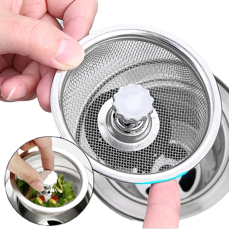 Stainless Steel Kitchen Sink Filter Mesh Sink Sewer Strainers Bathroom ...