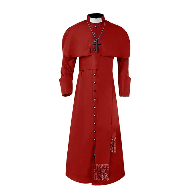 Roman Black Priest Cassock Robe Belt Clergyman Vestments Medieval ...