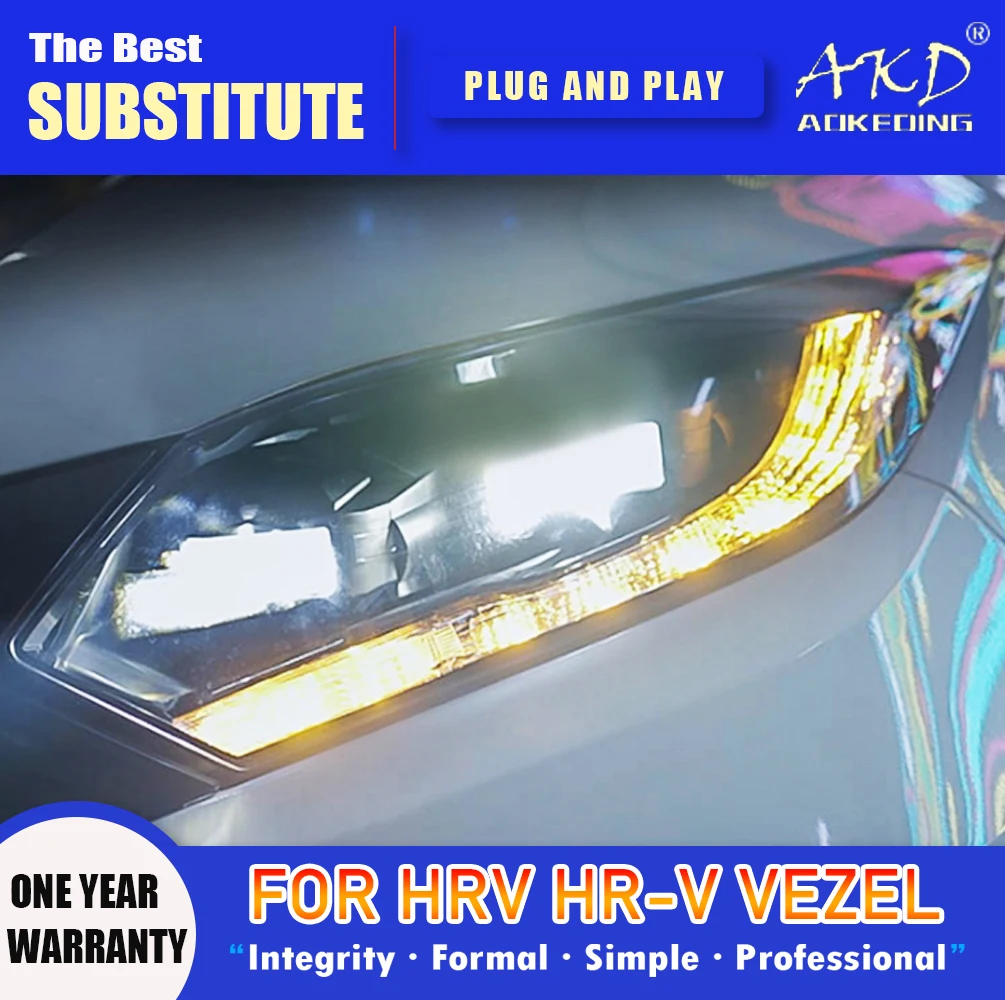 AKD-Head-Lamp-for-Honda-HR-V-LED-Headlight-2015-2019-Headlights-HRV ...