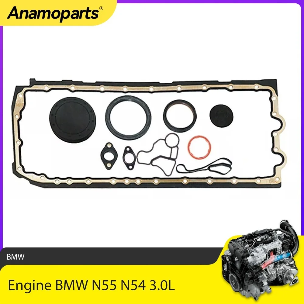 Engine Oil Pan Gasket Set w Oil Cooler Seal Fit 3.0 L For BMW M135i ...