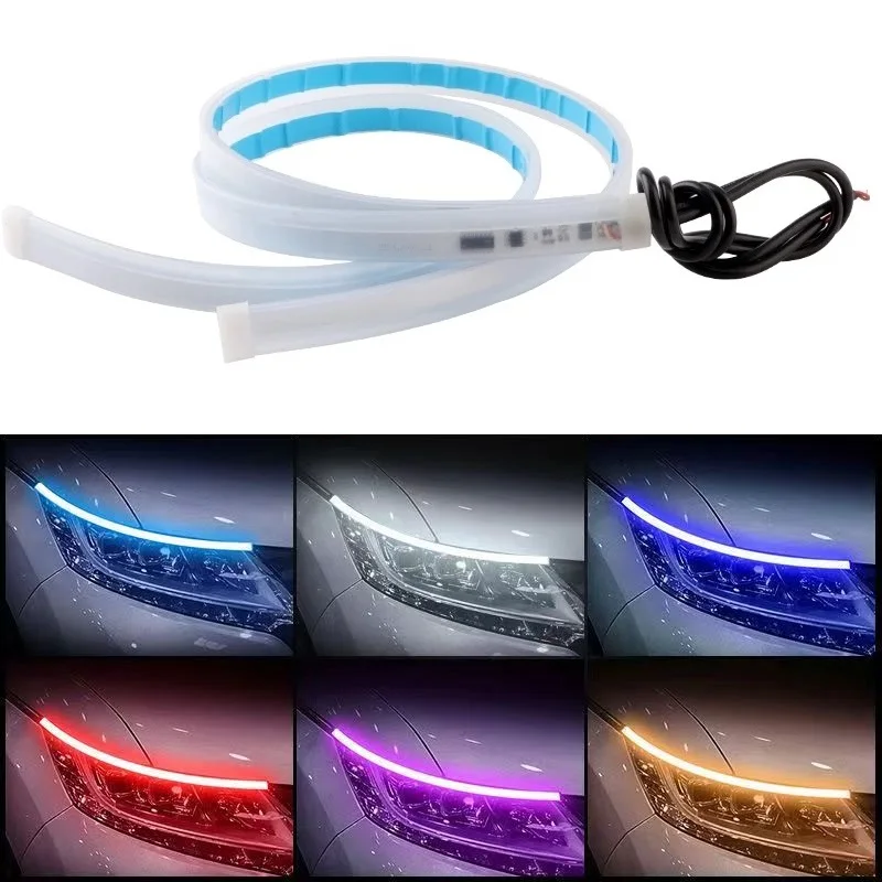 2pcs-LED-DRL-Car-Daytime-Running-Light-Flexible-Waterproof-Strip-Auto ...