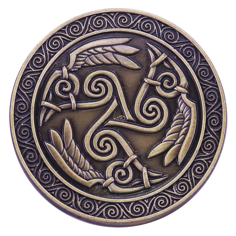 Nordic-Viking-Wave-Swirl-Shape-Three-Ravens-Flying-Bird-Wings-Rune ...