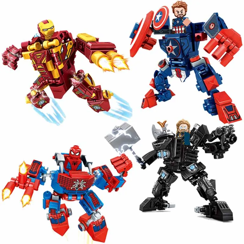 Superheroe-Avengers-Iron-Man-Thor-Combat-Mech-Armor-Robot-Figures ...