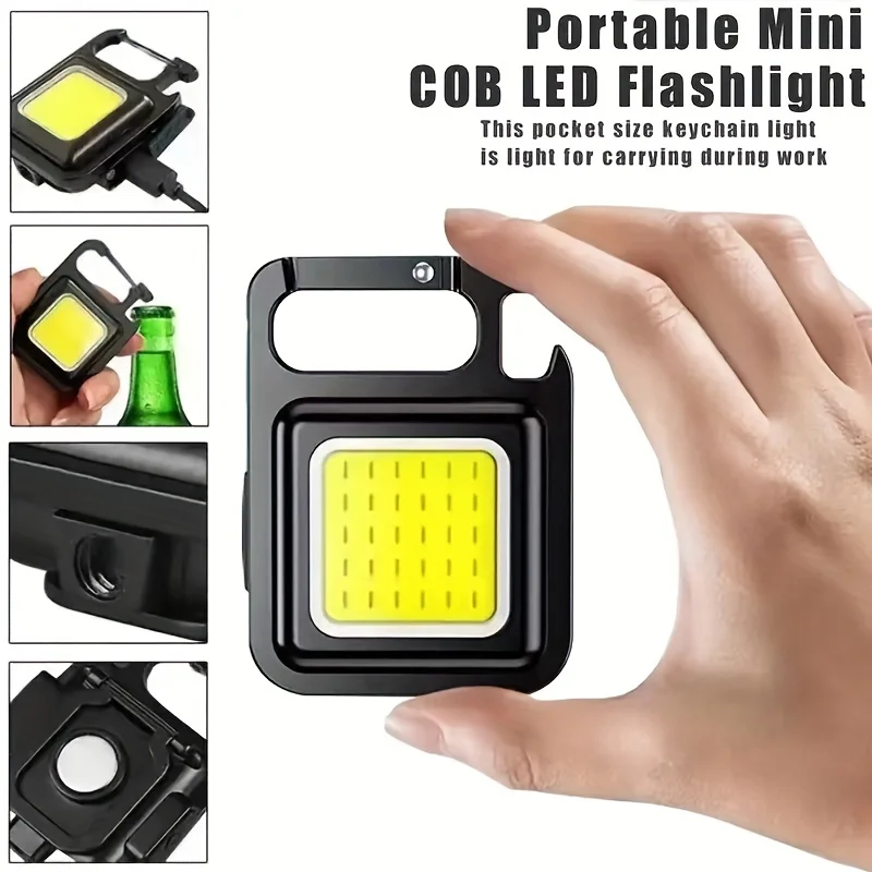 1PC-Mini-Magnetic-COB-Keychain-Rechargeable-Flashlight-Portable-Folding ...