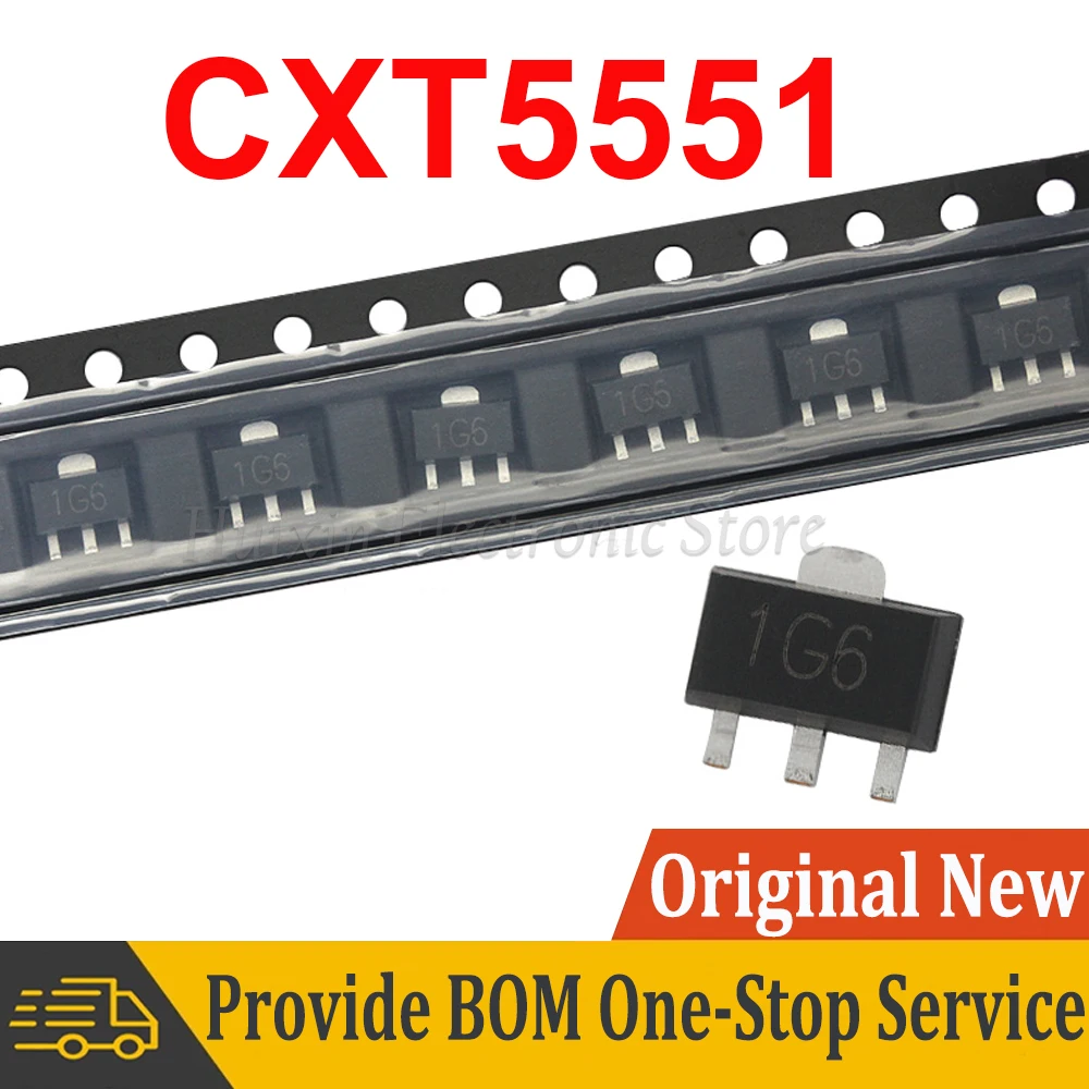 Transistor-SMD-CXT5551-5551-1G6-SOT-89-NPN-160V-0-6A-10-piezas-Chipset ...